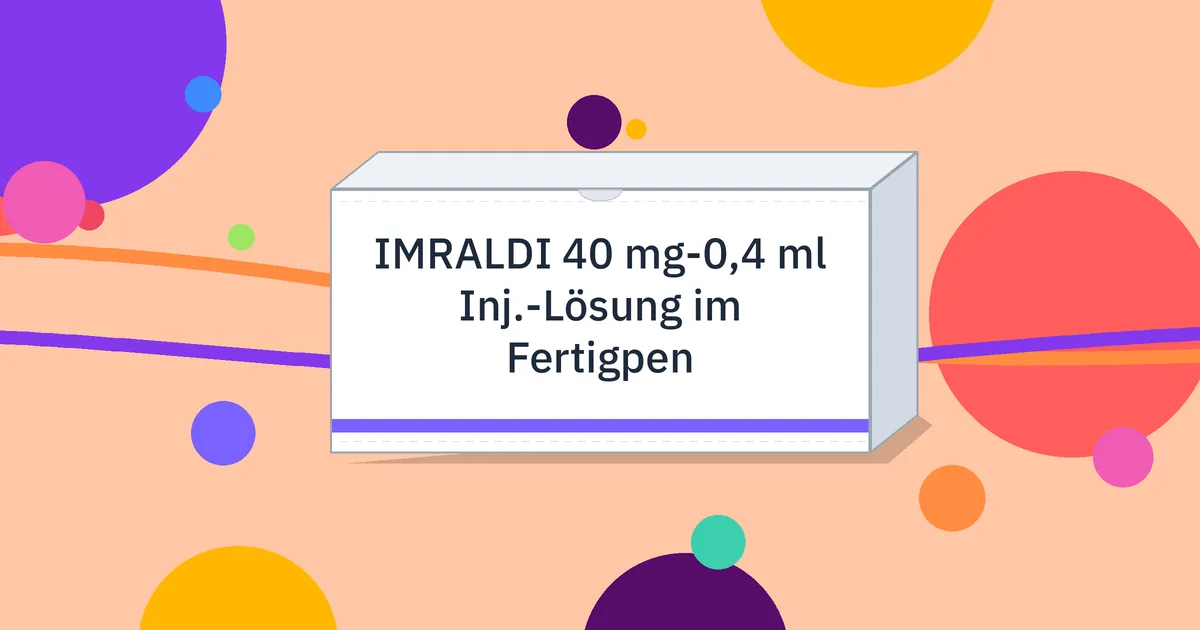 Symbolbild: Packung mit der Aufschrift IMRALDI 40 mg-0,4 ml Inj.-Lösung im Fertigpen (PZN 18763313) – Verfügbarkeit und Bezug in Apotheken in Frankfurt am Main