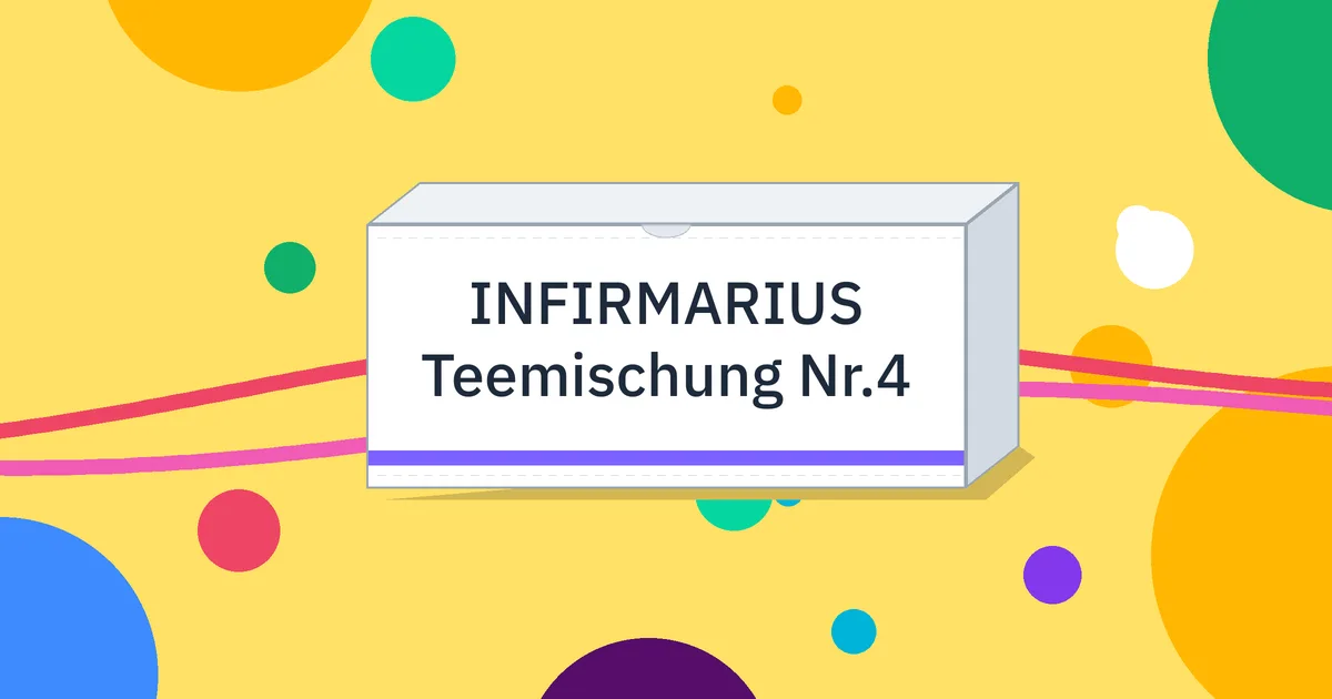 Symbolbild: Packung mit der Aufschrift INFIRMARIUS Teemischung Nr.4 (PZN 16857748) – Verfügbarkeit und Bezug in Apotheken in Frankfurt am Main