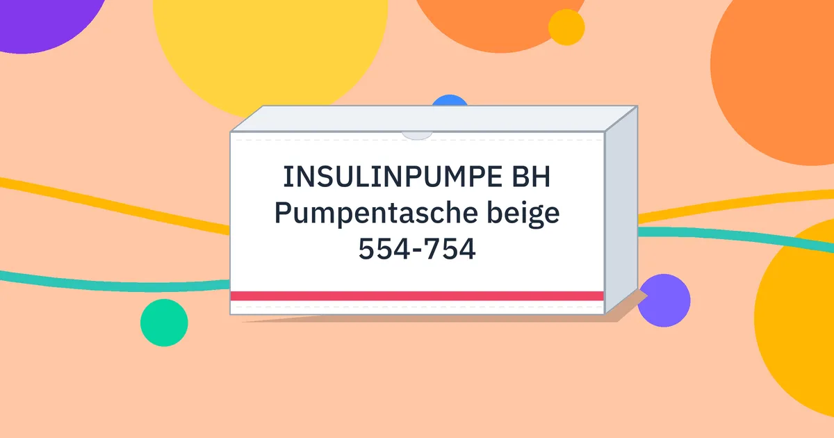 Symbolbild: Packung mit der Aufschrift INSULINPUMPE BH Pumpentasche beige 554-754 (PZN 10356212) – Verfügbarkeit und Bezug in Apotheken in Frankfurt am Main