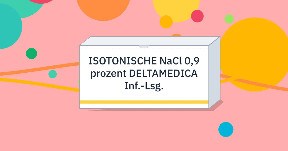 Symbolbild: Packung mit der Aufschrift ISOTONISCHE NaCl 0,9 prozent DELTAMEDICA Inf.-Lsg. (PZN 07463016) – Verfügbarkeit und Bezug in Apotheken in Frankfurt am Main