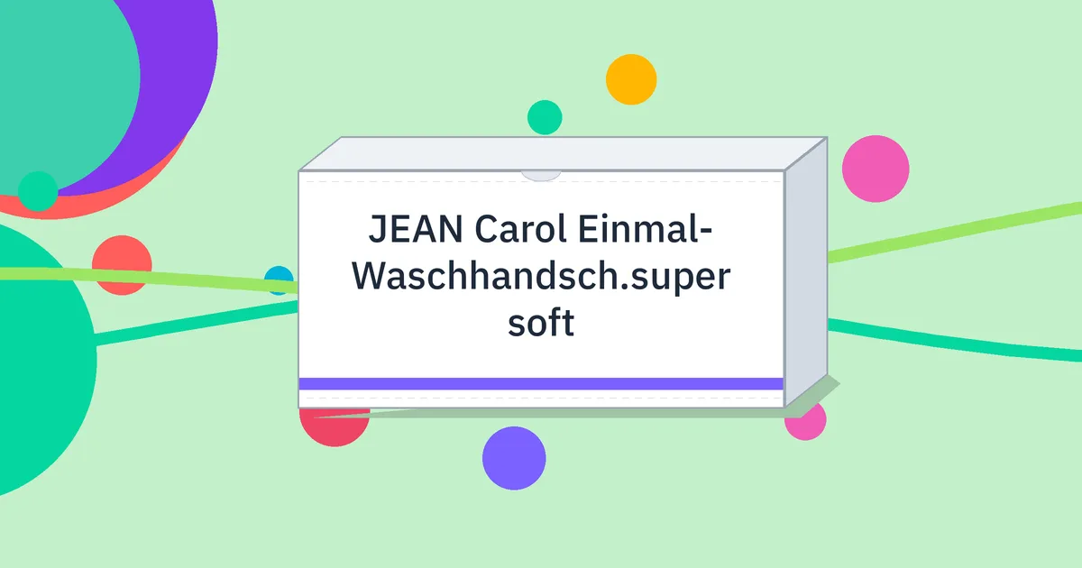 Symbolbild: Packung mit der Aufschrift JEAN Carol Einmal-Waschhandsch.super soft (PZN 09705883) – Verfügbarkeit und Bezug in Apotheken in Frankfurt am Main