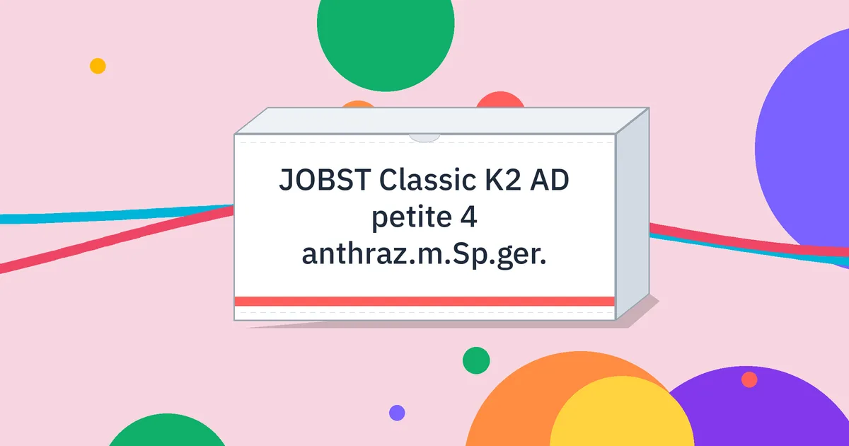 Symbolbild: Packung mit der Aufschrift JOBST Classic K2 AD petite 4 anthraz.m.Sp.ger. (PZN 10726465) – Verfügbarkeit und Bezug in Apotheken in Frankfurt am Main