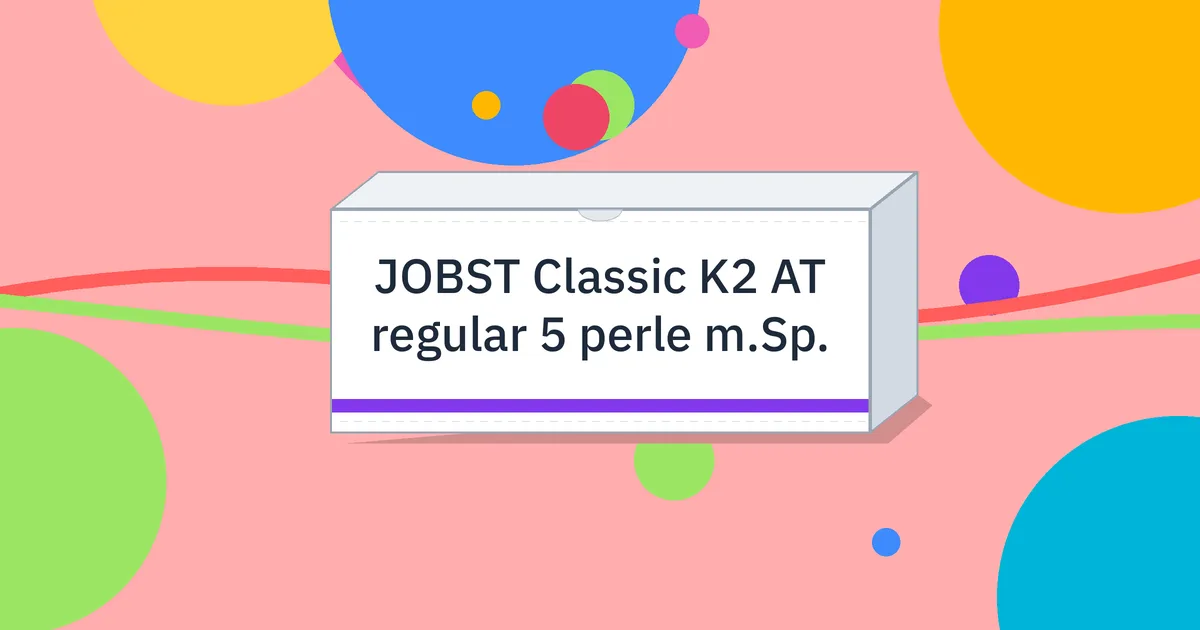 Symbolbild: Packung mit der Aufschrift JOBST Classic K2 AT regular 5 perle m.Sp. (PZN 11275987) – Verfügbarkeit und Bezug in Apotheken in Frankfurt am Main