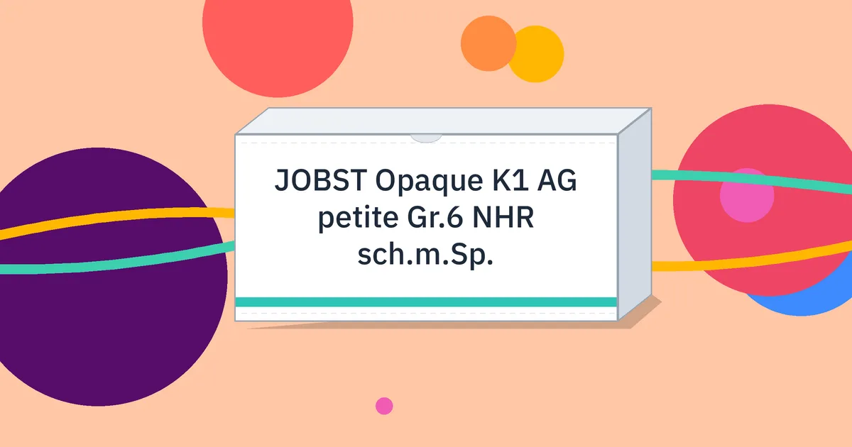 Symbolbild: Packung mit der Aufschrift JOBST Opaque K1 AG petite Gr.6 NHR sch.m.Sp. (PZN 13084725) – Verfügbarkeit und Bezug in Apotheken in Frankfurt am Main