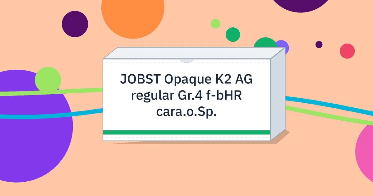 Symbolbild: Packung mit der Aufschrift JOBST Opaque K2 AG regular Gr.4 f-bHR cara.o.Sp. (PZN 10722993) – Verfügbarkeit und Bezug in Apotheken in Frankfurt am Main