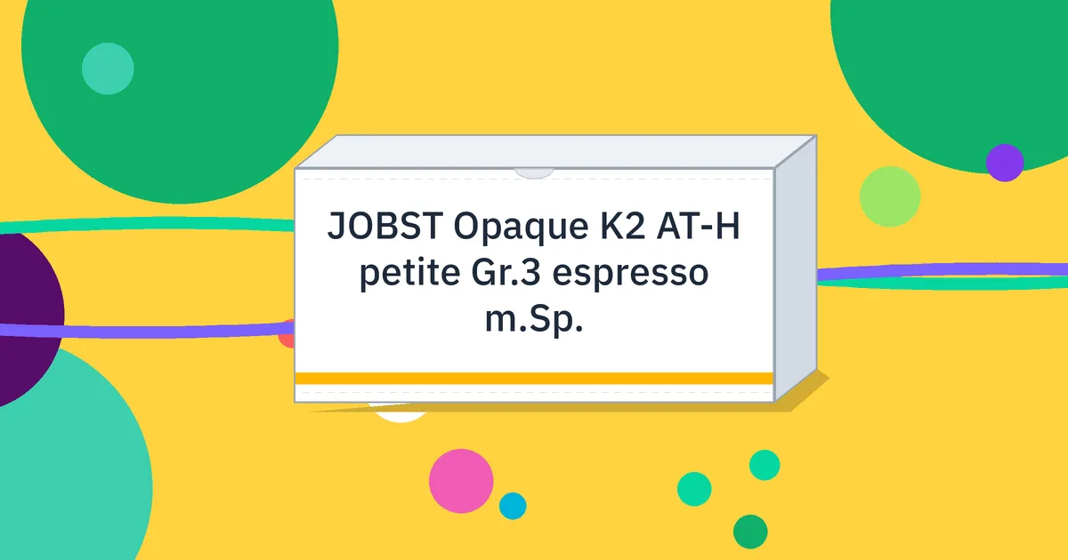 Symbolbild: Packung mit der Aufschrift JOBST Opaque K2 AT-H petite Gr.3 espresso m.Sp. (PZN 16291790) – Verfügbarkeit und Bezug in Apotheken in Frankfurt am Main