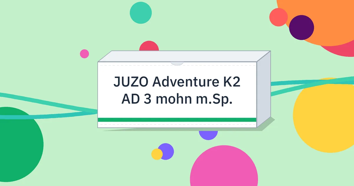 Symbolbild: Packung mit der Aufschrift JUZO Adventure K2 AD 3 mohn m.Sp. (PZN 14972936) – Verfügbarkeit und Bezug in Apotheken in Frankfurt am Main