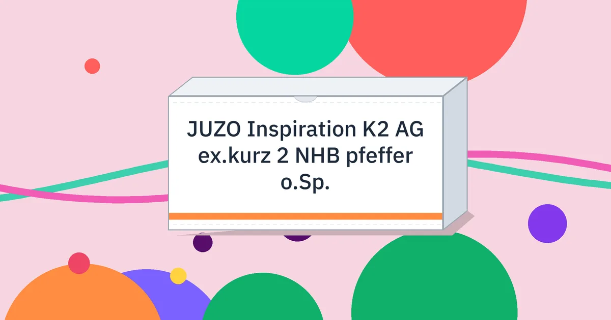 Symbolbild: Packung mit der Aufschrift JUZO Inspiration K2 AG ex.kurz 2 NHB pfeffer o.Sp. (PZN 14951242) – Verfügbarkeit und Bezug in Apotheken in Frankfurt am Main