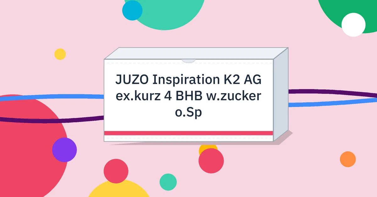 Symbolbild: Packung mit der Aufschrift JUZO Inspiration K2 AG ex.kurz 4 BHB w.zucker o.Sp (PZN 14851701) – Verfügbarkeit und Bezug in Apotheken in Frankfurt am Main