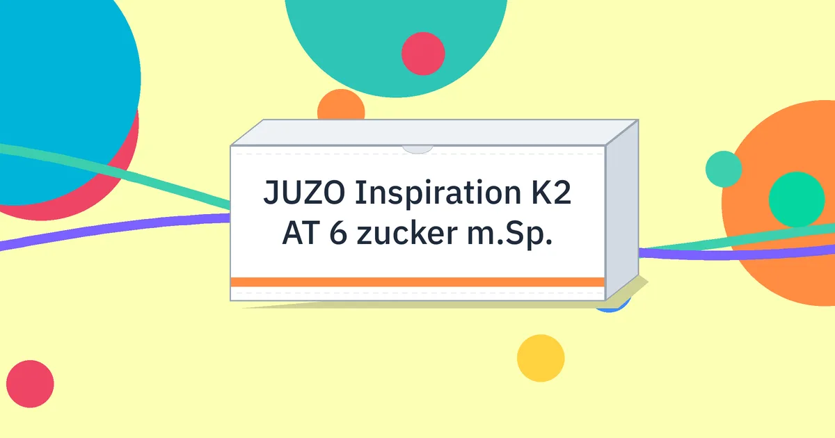 Symbolbild: Packung mit der Aufschrift JUZO Inspiration K2 AT 6 zucker m.Sp. (PZN 14927261) – Verfügbarkeit und Bezug in Apotheken in Frankfurt am Main