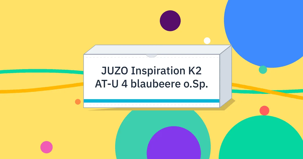 Symbolbild: Packung mit der Aufschrift JUZO Inspiration K2 AT-U 4 blaubeere o.Sp. (PZN 14927924) – Verfügbarkeit und Bezug in Apotheken in Frankfurt am Main