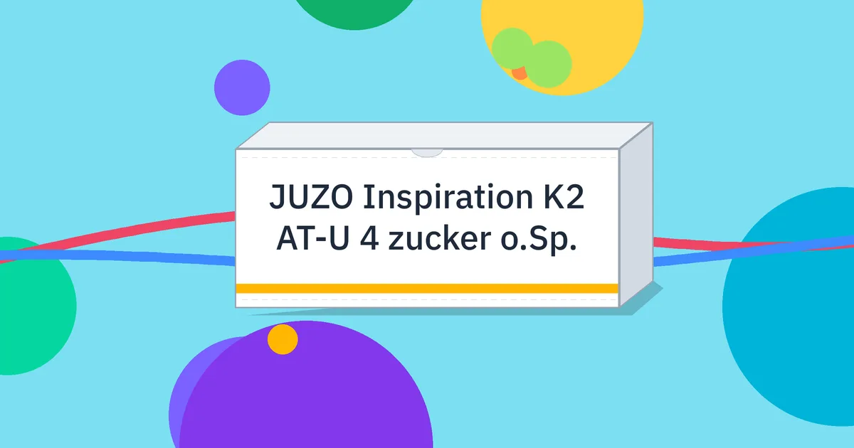 Symbolbild: Packung mit der Aufschrift JUZO Inspiration K2 AT-U 4 zucker o.Sp. (PZN 14928065) – Verfügbarkeit und Bezug in Apotheken in Frankfurt am Main