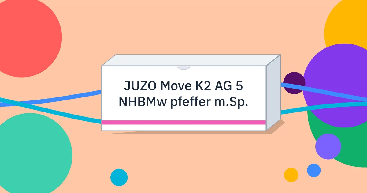 Symbolbild: Packung mit der Aufschrift JUZO Move K2 AG 5 NHBMw pfeffer m.Sp. (PZN 16644082) – Verfügbarkeit und Bezug in Apotheken in Frankfurt am Main