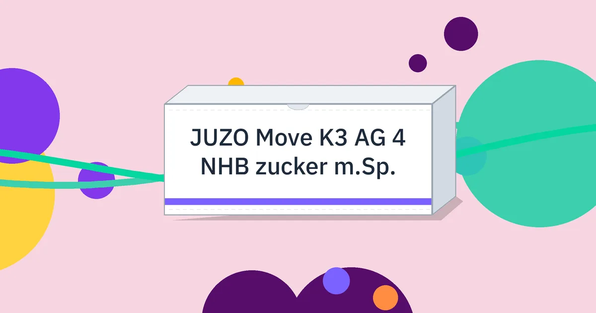 Symbolbild: Packung mit der Aufschrift JUZO Move K3 AG 4 NHB zucker m.Sp. (PZN 18575126) – Verfügbarkeit und Bezug in Apotheken in Frankfurt am Main