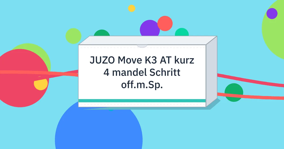 Symbolbild: Packung mit der Aufschrift JUZO Move K3 AT kurz 4 mandel Schritt off.m.Sp. (PZN 20683797) – Verfügbarkeit und Bezug in Apotheken in Frankfurt am Main
