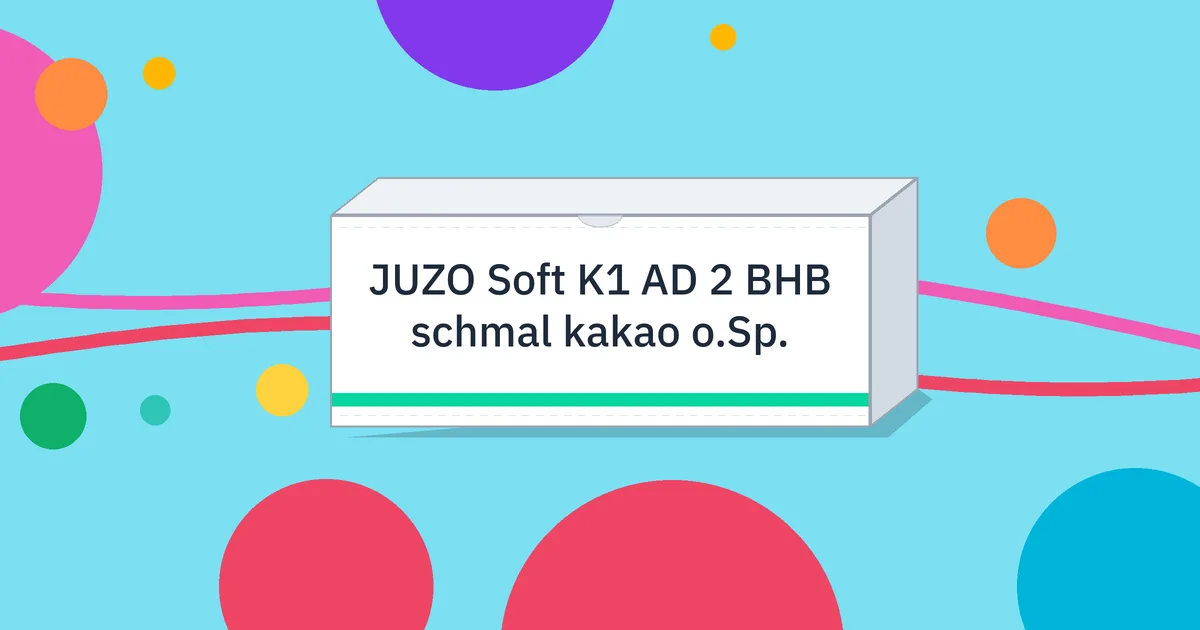 Symbolbild: Packung mit der Aufschrift JUZO Soft K1 AD 2 BHB schmal kakao o.Sp. (PZN 15463361) – Verfügbarkeit und Bezug in Apotheken in Frankfurt am Main
