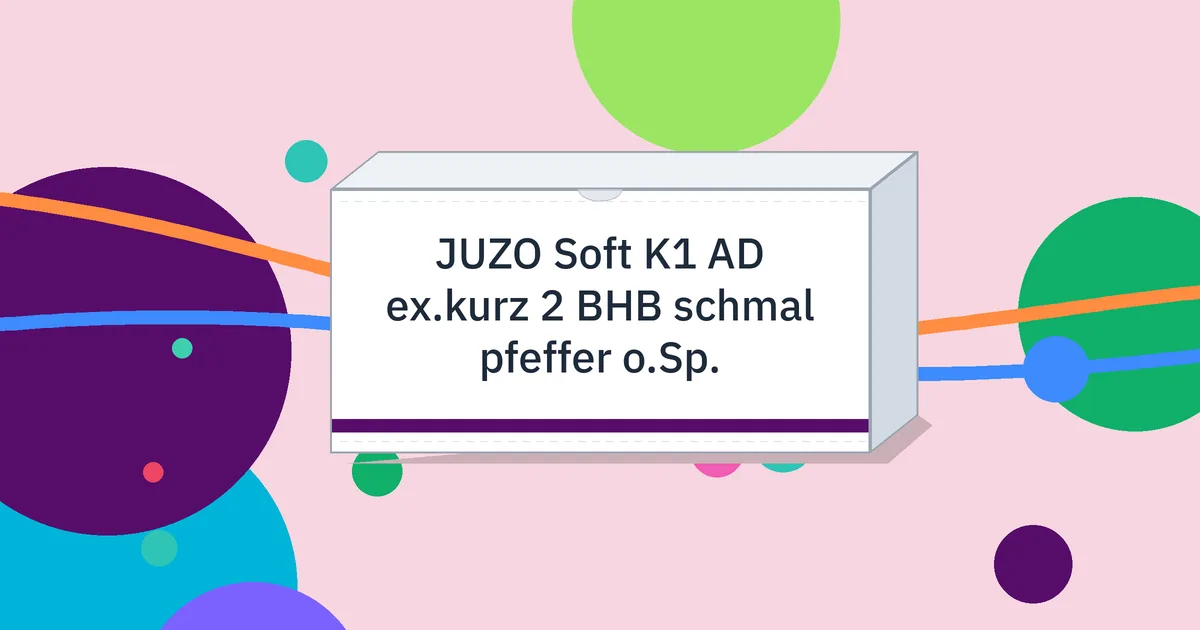 Symbolbild: Packung mit der Aufschrift JUZO Soft K1 AD ex.kurz 2 BHB schmal pfeffer o.Sp. (PZN 15464159) – Verfügbarkeit und Bezug in Apotheken in Frankfurt am Main
