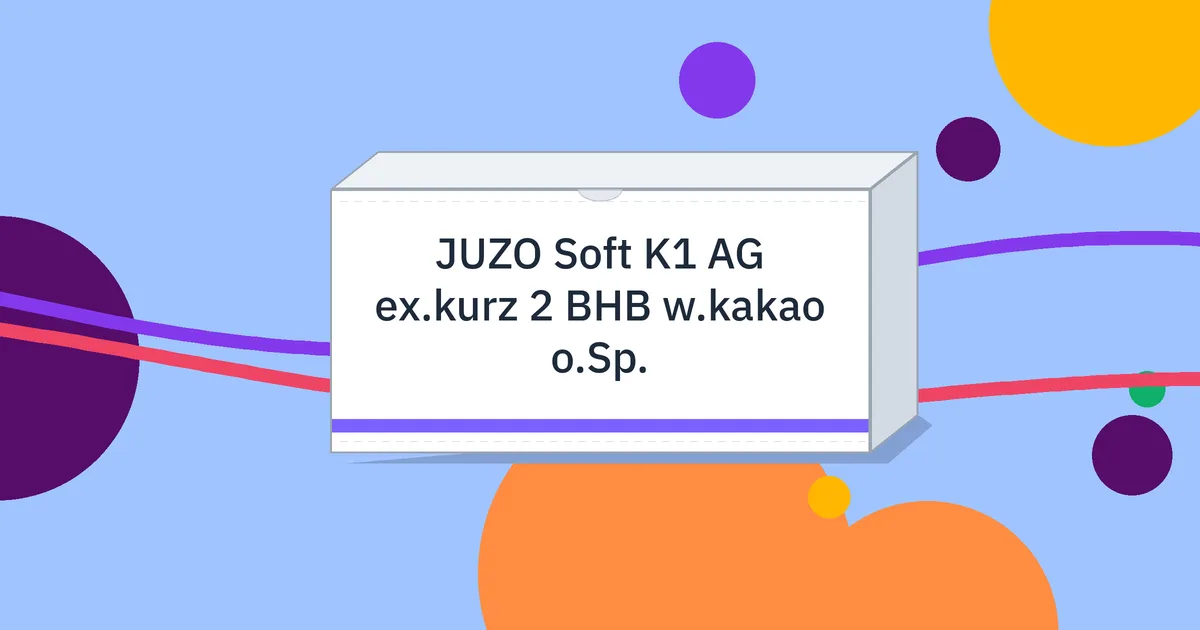 Symbolbild: Packung mit der Aufschrift JUZO Soft K1 AG ex.kurz 2 BHB w.kakao o.Sp. (PZN 14840399) – Verfügbarkeit und Bezug in Apotheken in Frankfurt am Main