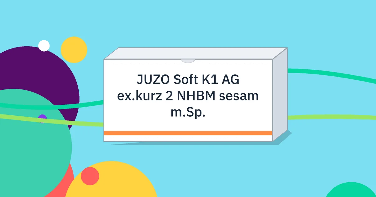 Symbolbild: Packung mit der Aufschrift JUZO Soft K1 AG ex.kurz 2 NHBM sesam m.Sp. (PZN 15017199) – Verfügbarkeit und Bezug in Apotheken in Frankfurt am Main