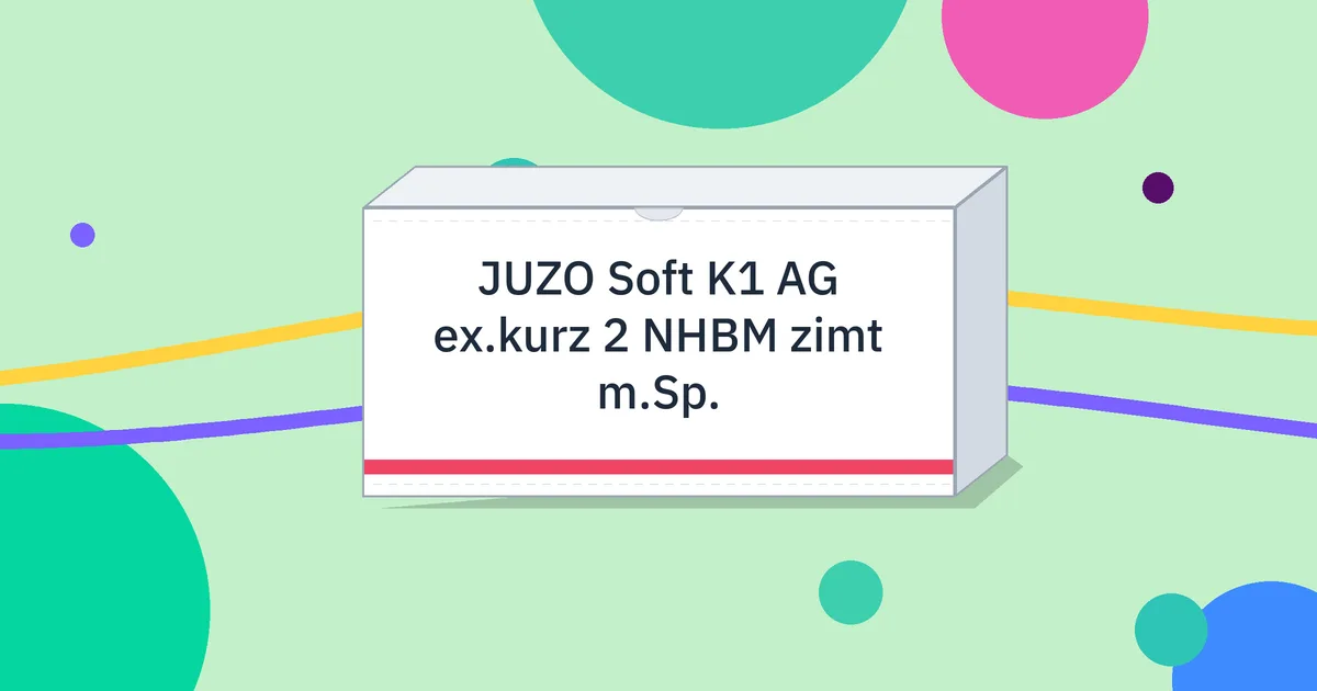 Symbolbild: Packung mit der Aufschrift JUZO Soft K1 AG ex.kurz 2 NHBM zimt m.Sp. (PZN 15000603) – Verfügbarkeit und Bezug in Apotheken in Frankfurt am Main
