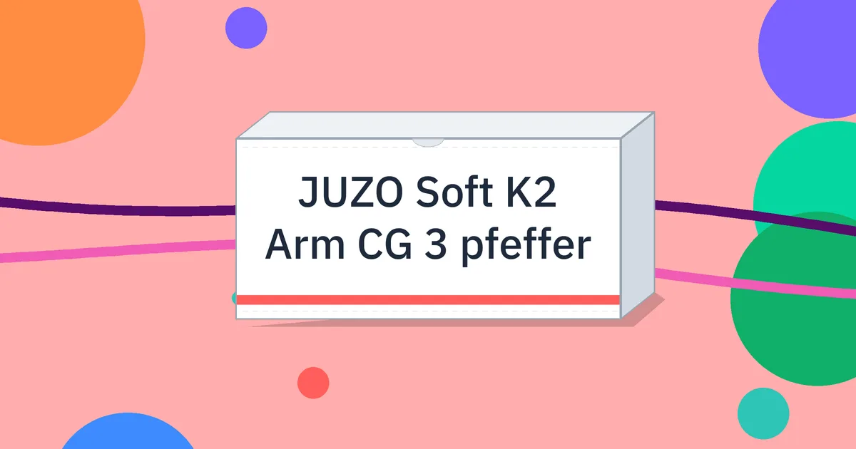 Symbolbild: Packung mit der Aufschrift JUZO Soft K2 Arm CG 3 pfeffer (PZN 15511924) – Verfügbarkeit und Bezug in Apotheken in Frankfurt am Main