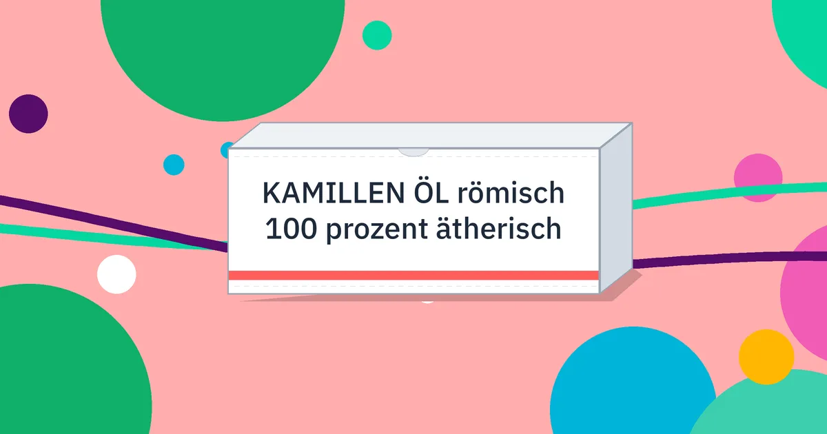 Symbolbild: Packung mit der Aufschrift KAMILLEN ÖL römisch 100 prozent ätherisch (PZN 03669577) – Verfügbarkeit und Bezug in Apotheken in Frankfurt am Main