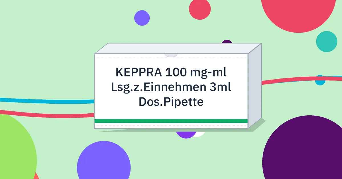 Symbolbild: Packung mit der Aufschrift KEPPRA 100 mg-ml Lsg.z.Einnehmen 3ml Dos.Pipette (PZN 16682183) – Verfügbarkeit und Bezug in Apotheken in Frankfurt am Main