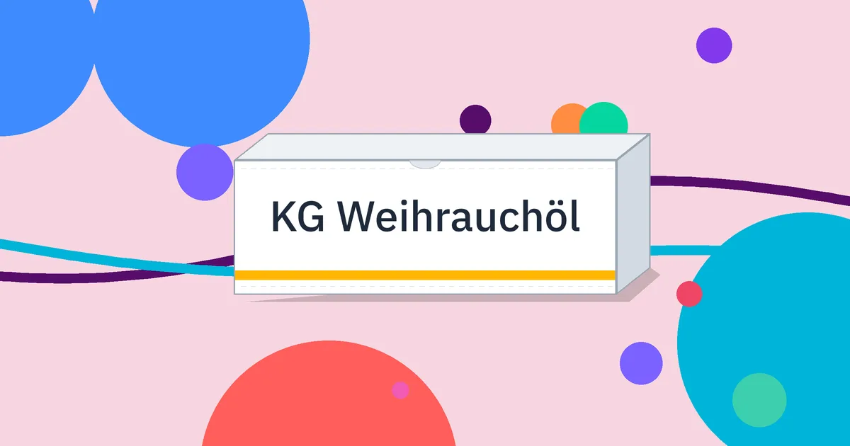 Symbolbild: Packung mit der Aufschrift KG Weihrauchöl (PZN 18787064) – Verfügbarkeit und Bezug in Apotheken in Frankfurt am Main