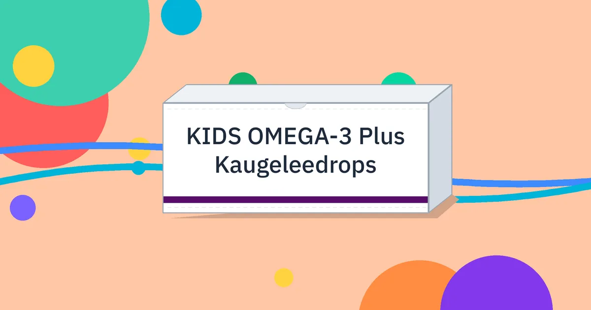 Symbolbild: Packung mit der Aufschrift KIDS OMEGA-3 Plus Kaugeleedrops (PZN 19114025) – Verfügbarkeit und Bezug in Apotheken in Frankfurt am Main