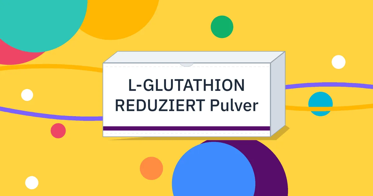 Symbolbild: Packung mit der Aufschrift L-GLUTATHION REDUZIERT Pulver (PZN 17241073) – Verfügbarkeit und Bezug in Apotheken in Frankfurt am Main