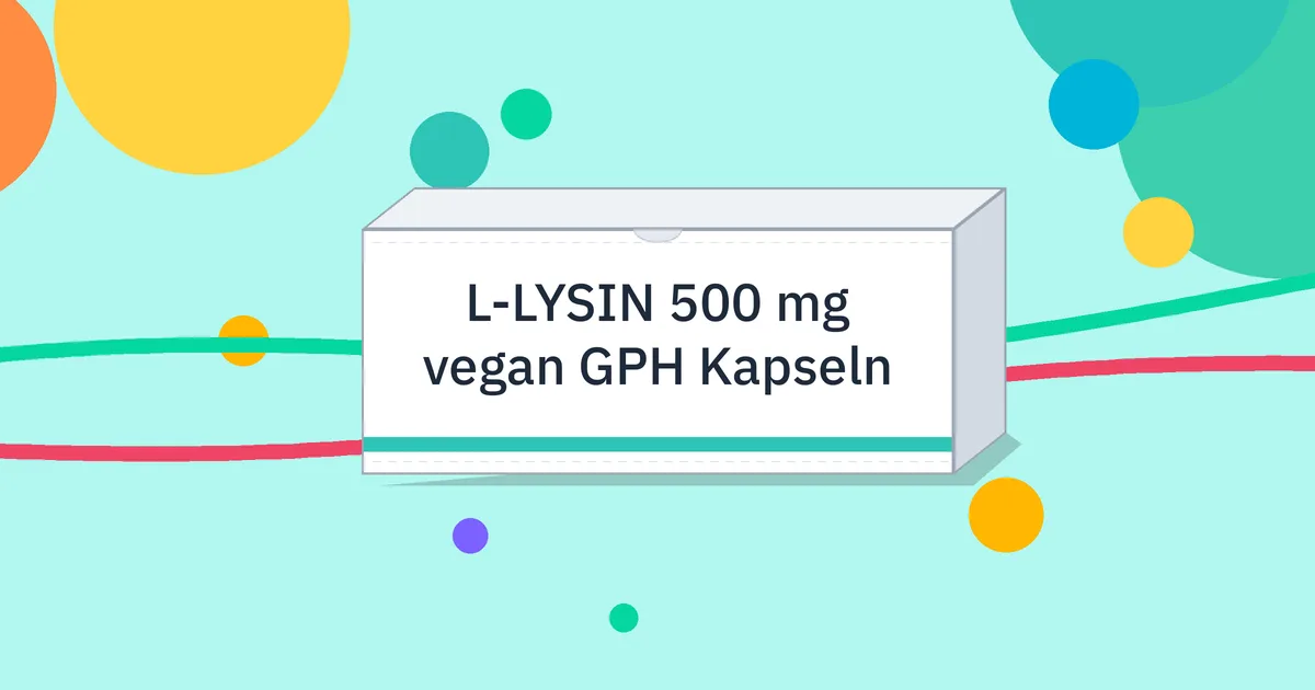 Symbolbild: Packung mit der Aufschrift L-LYSIN 500 mg vegan GPH Kapseln (PZN 16362030) – Verfügbarkeit und Bezug in Apotheken in Frankfurt am Main