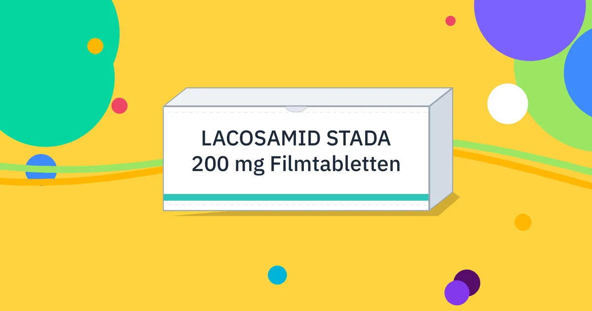 Symbolbild: Packung mit der Aufschrift LACOSAMID STADA 200 mg Filmtabletten (PZN 17273682) – Verfügbarkeit und Bezug in Apotheken in Frankfurt am Main