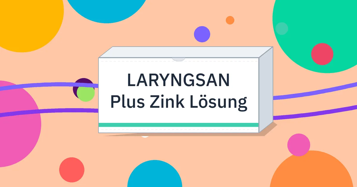 Symbolbild: Packung mit der Aufschrift LARYNGSAN Plus Zink Lösung (PZN 02578499) – Verfügbarkeit und Bezug in Apotheken in Frankfurt am Main