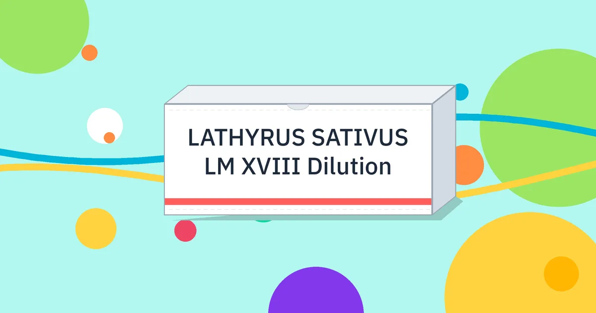 Symbolbild: Packung mit der Aufschrift LATHYRUS SATIVUS LM XVIII Dilution (PZN 04495903) – Verfügbarkeit und Bezug in Apotheken in Frankfurt am Main