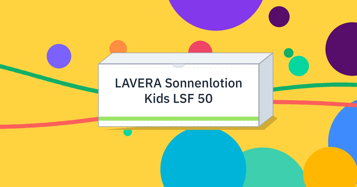 Symbolbild: Packung mit der Aufschrift LAVERA Sonnenlotion Kids LSF 50 (PZN 19448973) – Verfügbarkeit und Bezug in Apotheken in Frankfurt am Main