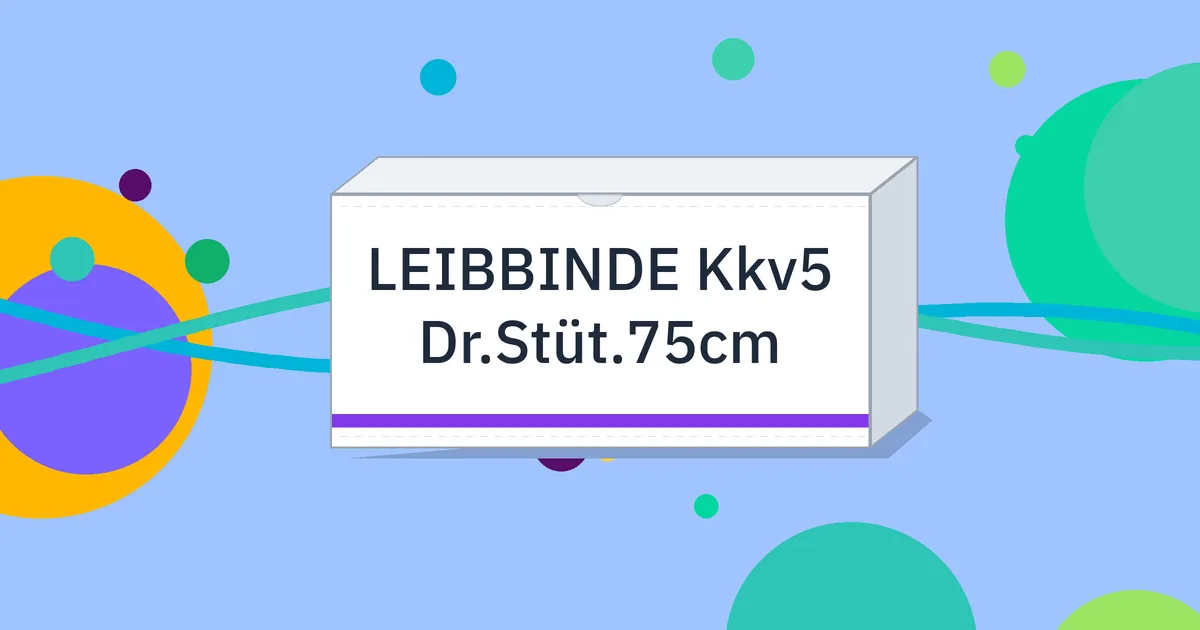 Symbolbild: Packung mit der Aufschrift LEIBBINDE Kkv5 Dr.Stüt.75cm (PZN 01732136) – Verfügbarkeit und Bezug in Apotheken in Frankfurt am Main