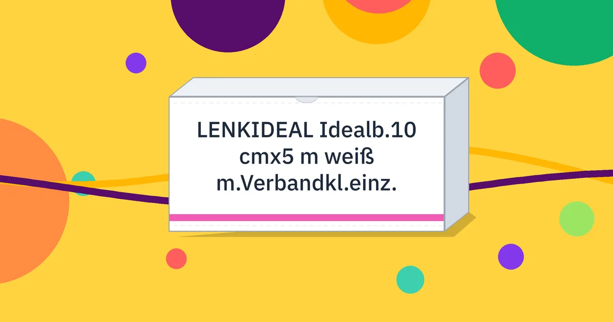 Symbolbild: Packung mit der Aufschrift LENKIDEAL Idealb.10 cmx5 m weiß m.Verbandkl.einz. (PZN 07600795) – Verfügbarkeit und Bezug in Apotheken in Frankfurt am Main