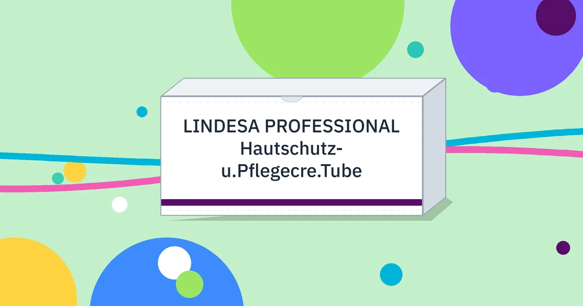 Symbolbild: Packung mit der Aufschrift LINDESA PROFESSIONAL Hautschutz- u.Pflegecre.Tube (PZN 14366414) – Verfügbarkeit und Bezug in Apotheken in Frankfurt am Main