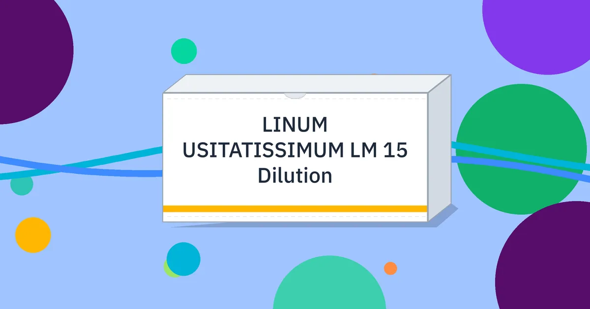 Symbolbild: Packung mit der Aufschrift LINUM USITATISSIMUM LM 15 Dilution (PZN 13530604) – Verfügbarkeit und Bezug in Apotheken in Frankfurt am Main