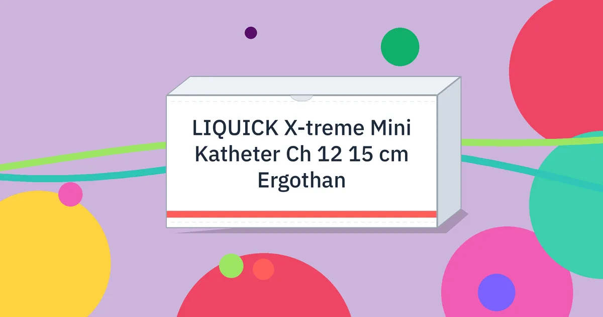 Symbolbild: Packung mit der Aufschrift LIQUICK X-treme Mini Katheter Ch 12 15 cm Ergothan (PZN 20083614) – Verfügbarkeit und Bezug in Apotheken in Frankfurt am Main