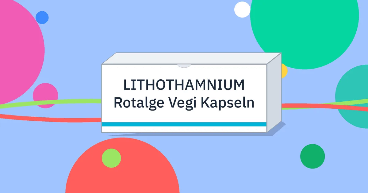 Symbolbild: Packung mit der Aufschrift LITHOTHAMNIUM Rotalge Vegi Kapseln (PZN 03850176) – Verfügbarkeit und Bezug in Apotheken in Frankfurt am Main