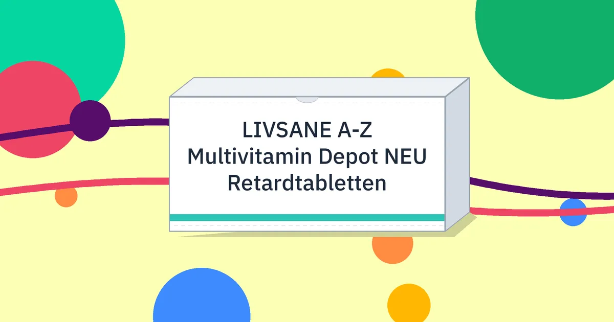 Symbolbild: Packung mit der Aufschrift LIVSANE A-Z Multivitamin Depot NEU Retardtabletten (PZN 16325945) – Verfügbarkeit und Bezug in Apotheken in Frankfurt am Main