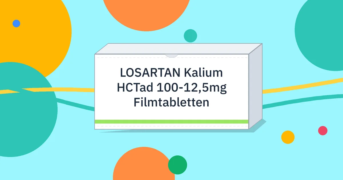 Symbolbild: Packung mit der Aufschrift LOSARTAN Kalium HCTad 100-12,5mg Filmtabletten (PZN 09691968) – Verfügbarkeit und Bezug in Apotheken in Frankfurt am Main