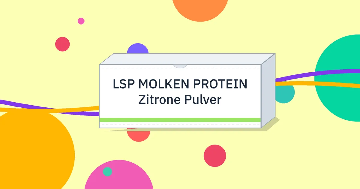 Symbolbild: Packung mit der Aufschrift LSP MOLKEN PROTEIN Zitrone Pulver (PZN 09724774) – Verfügbarkeit und Bezug in Apotheken in Frankfurt am Main
