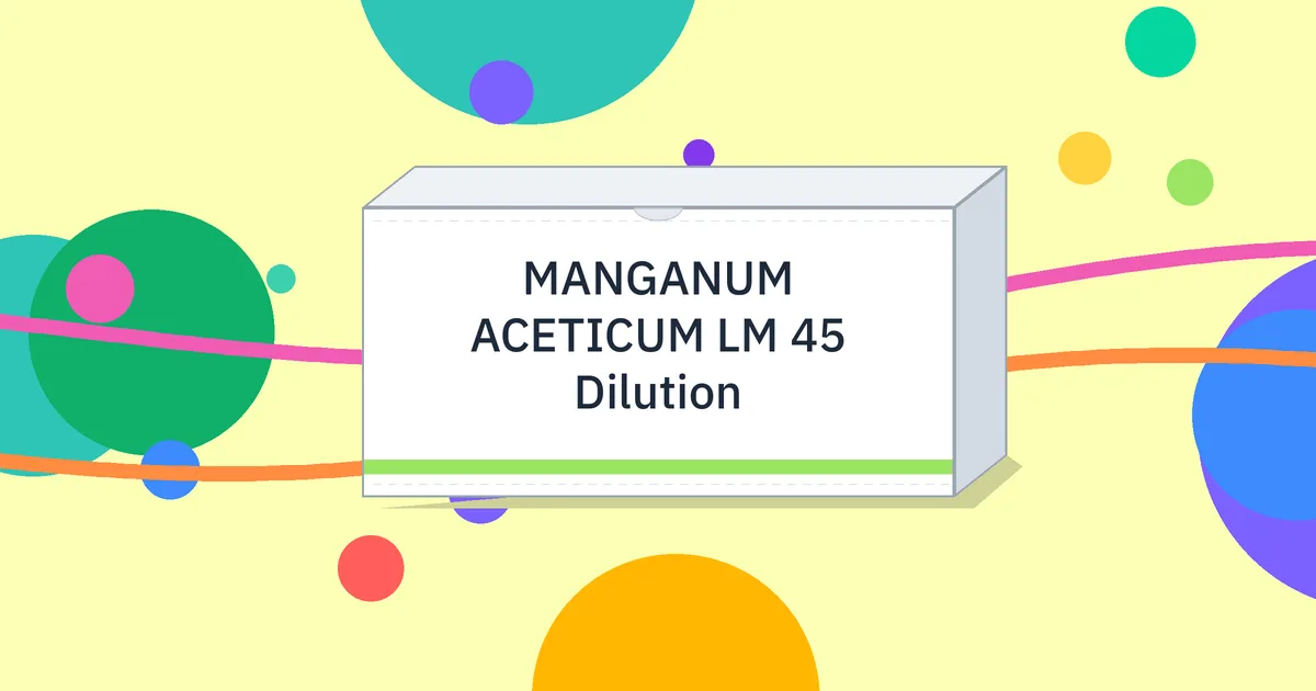 Symbolbild: Packung mit der Aufschrift MANGANUM ACETICUM LM 45 Dilution (PZN 12942606) – Verfügbarkeit und Bezug in Apotheken in Frankfurt am Main