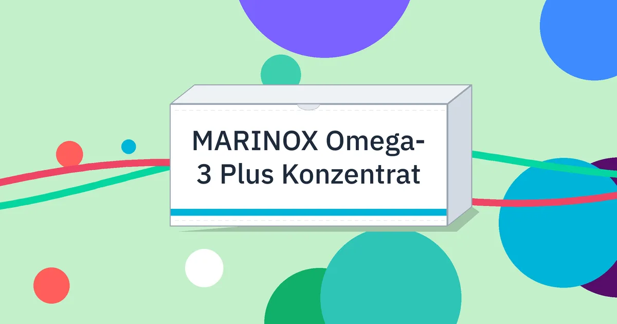 Symbolbild: Packung mit der Aufschrift MARINOX Omega-3 Plus Konzentrat (PZN 14005685) – Verfügbarkeit und Bezug in Apotheken in Frankfurt am Main