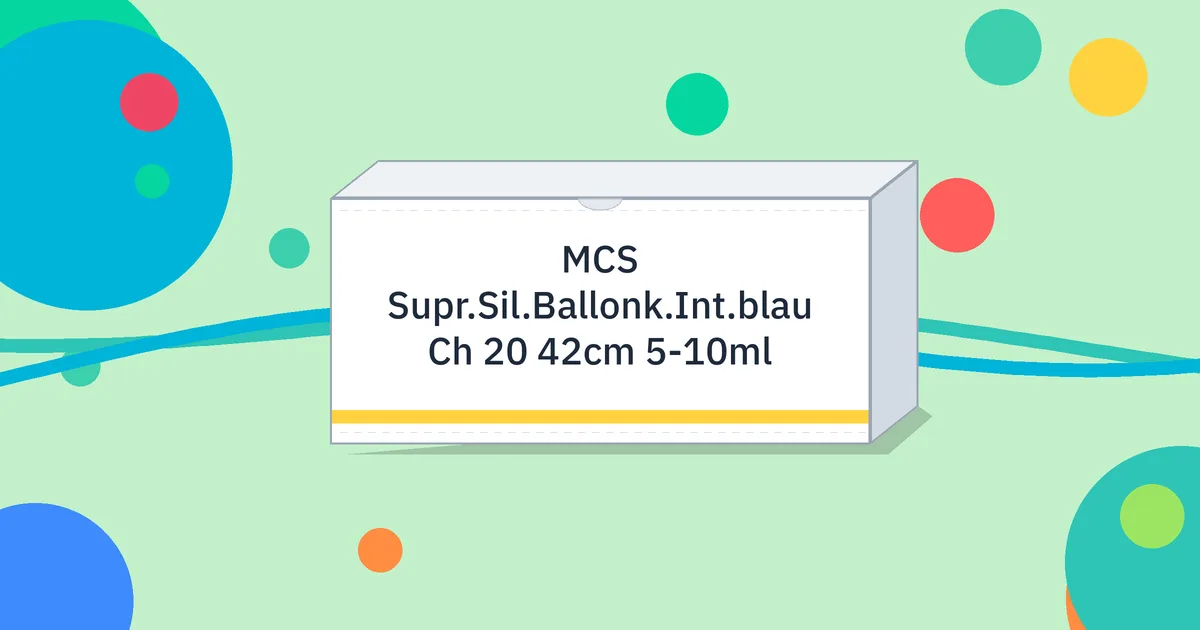 Symbolbild: Packung mit der Aufschrift MCS Supr.Sil.Ballonk.Int.blau Ch 20 42cm 5-10ml (PZN 04803210) – Verfügbarkeit und Bezug in Apotheken in Frankfurt am Main