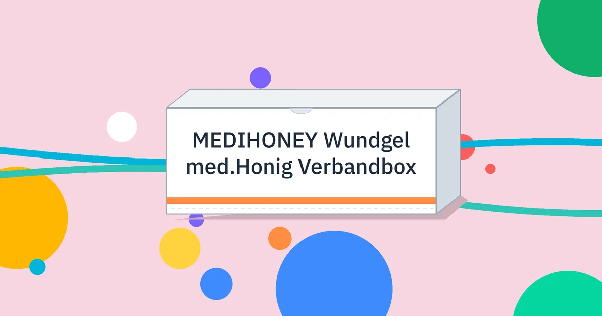 Symbolbild: Packung mit der Aufschrift MEDIHONEY Wundgel med.Honig Verbandbox (PZN 01807733) – Verfügbarkeit und Bezug in Apotheken in Frankfurt am Main