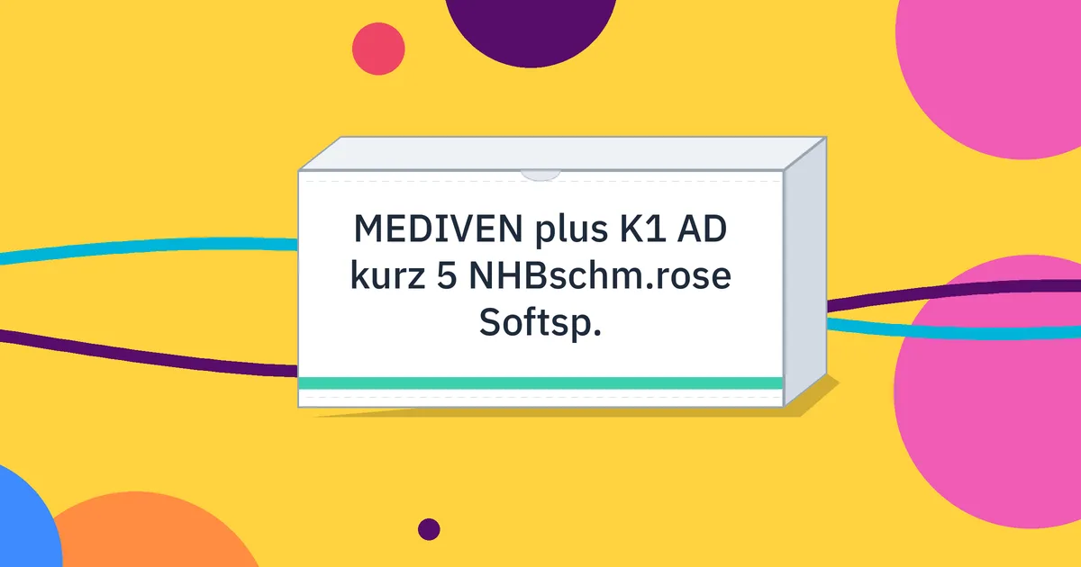 Symbolbild: Packung mit der Aufschrift MEDIVEN plus K1 AD kurz 5 NHBschm.rose Softsp. (PZN 15899319) – Verfügbarkeit und Bezug in Apotheken in Frankfurt am Main