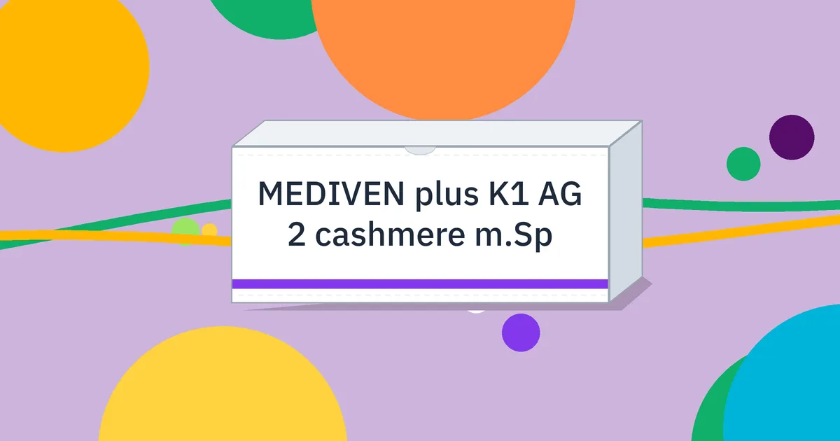 Symbolbild: Packung mit der Aufschrift MEDIVEN plus K1 AG 2 cashmere m.Sp (PZN 15055923) – Verfügbarkeit und Bezug in Apotheken in Frankfurt am Main